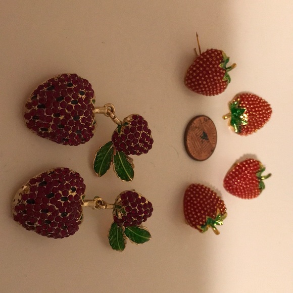 Jewelry | Vintage Style Strawberry Pins | Poshmark